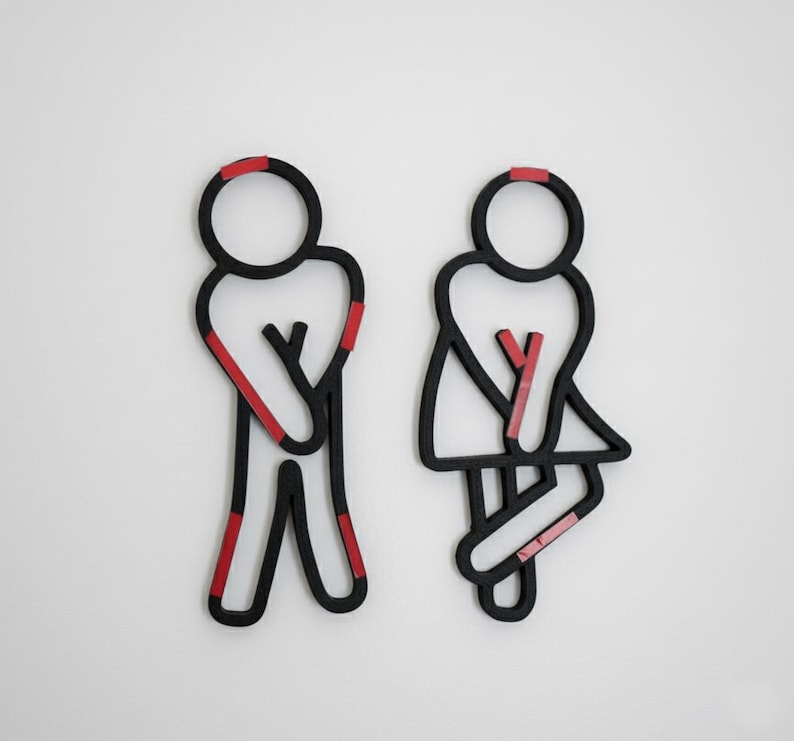 Self-adhesive Restroom Sign | WC Sign | Man and Woman Outline | Guest ...
