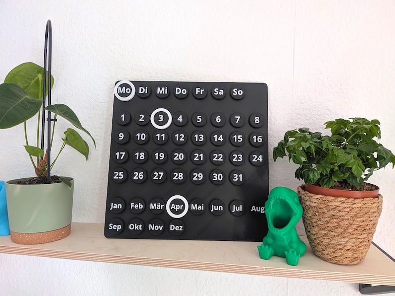Perpetual Calendar – Minimalist Black and White Desk Calendar, Endless ...