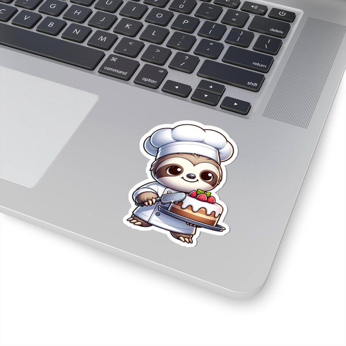 Sloth Chef Vinyl Sticker | Cute Bakery Art - Etsy