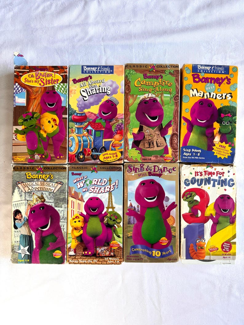 Vintage Barney VHS Tapes - 1990s - Set of 8 - Etsy Canada