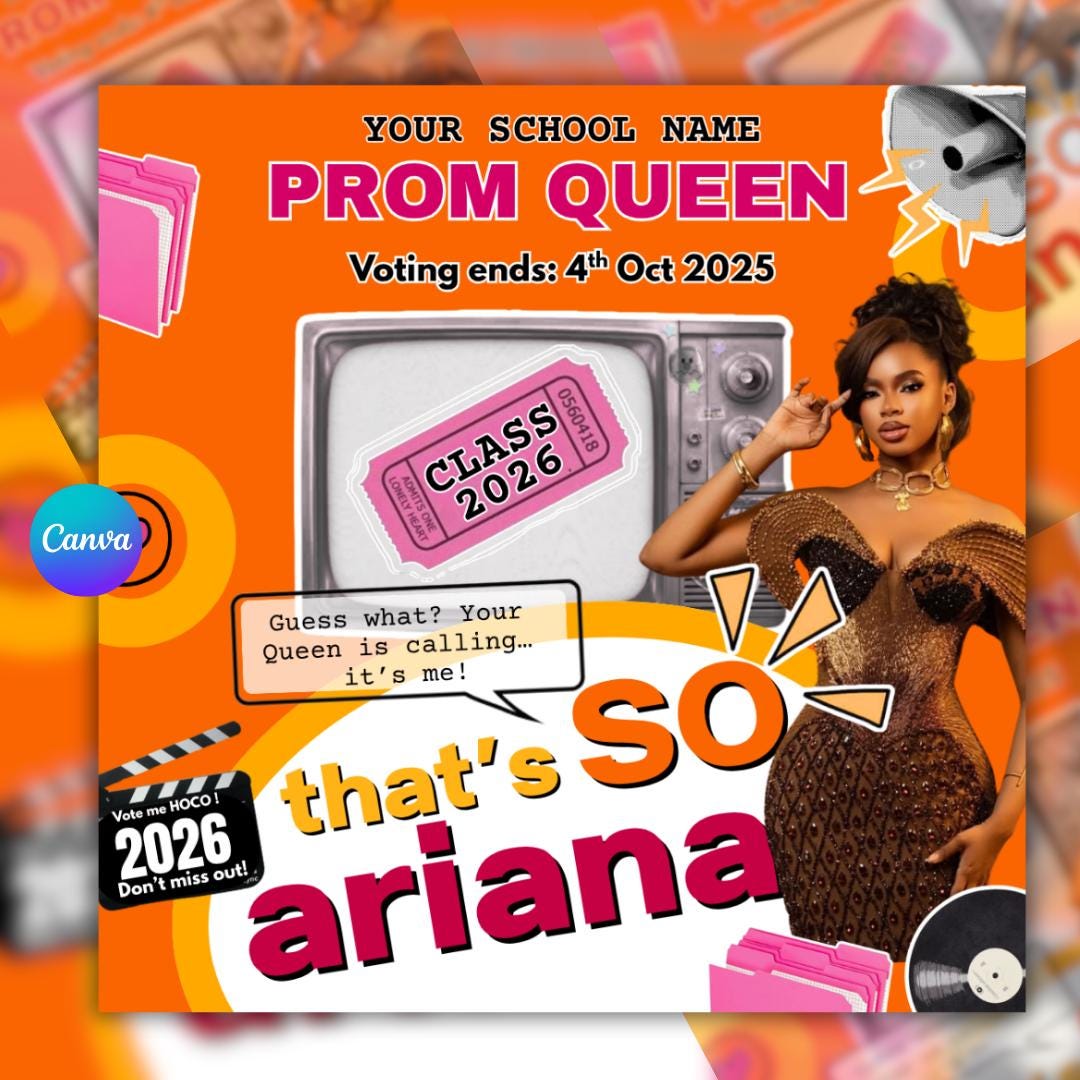 Vote for Me, Prom Queen Flyer, Prom Class Flyer Template, That's so ...