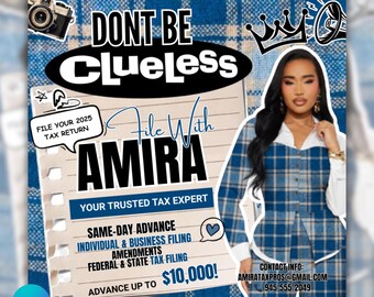 Tax Prep Flyer Template, Clueless Tax Flyer, Tax Preparation Flyer, Tax ...