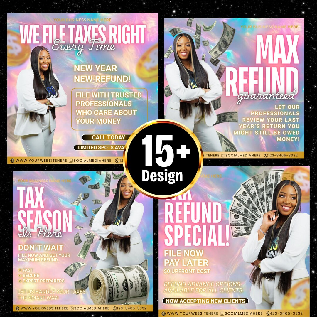 Mega Tax Prep Bundle, 20 Tax Prep Flyers, Tax Prep Instagram Bundle ...