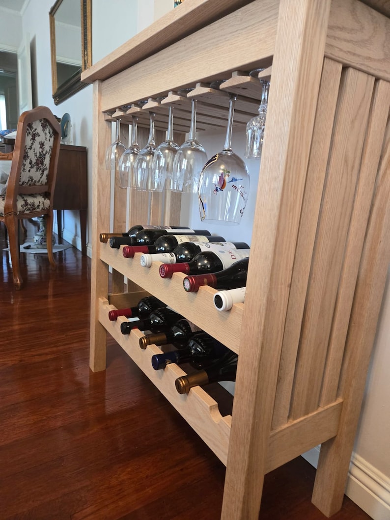 Craftsman Minibar Wine Rack Console Table - Etsy