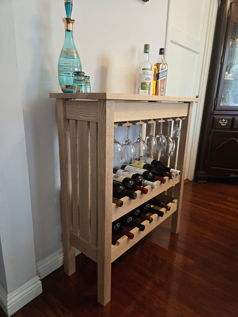 Craftsman Minibar Wine Rack Console Table - Etsy