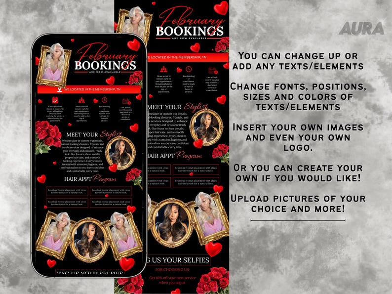 Hair Acuity Scheduling Template Hair Stylist Booking Website Hair ...