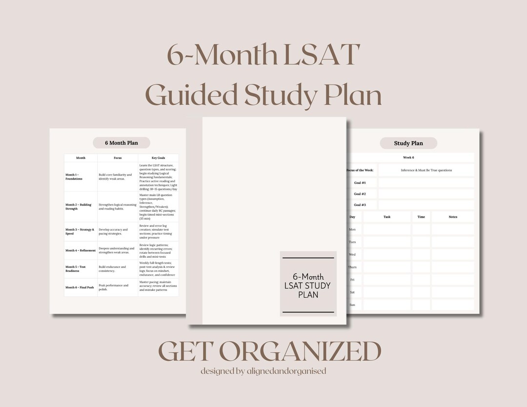 6-month Guided LSAT Study Plan (PDF) - Etsy
