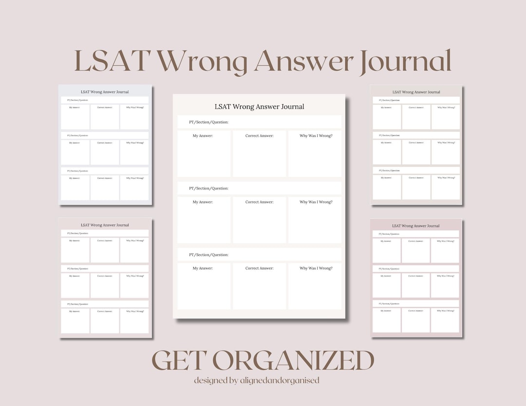 LSAT Wrong Answer Journal: Printable Study Tracker (digital PDF) - Etsy