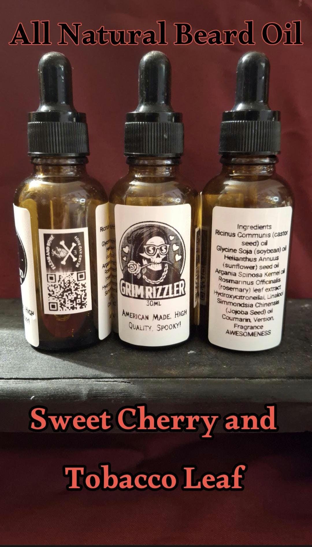 Grim Rizzler Beard Oil – Cherry Tobacco Scent | Natural Beard ...