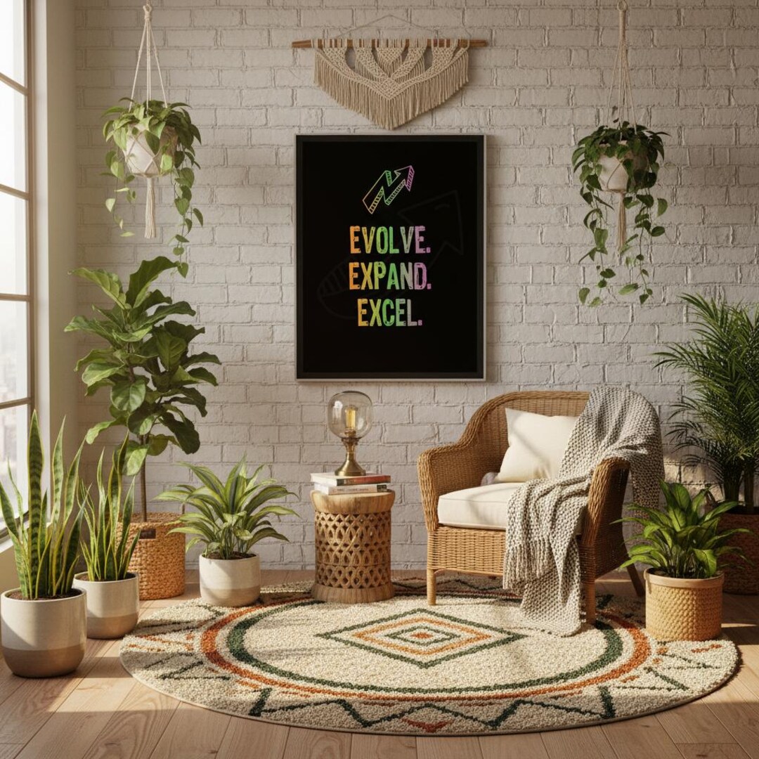 Evolve Expand Excel Poster: Motivational Pine Framed Wall Art - Etsy
