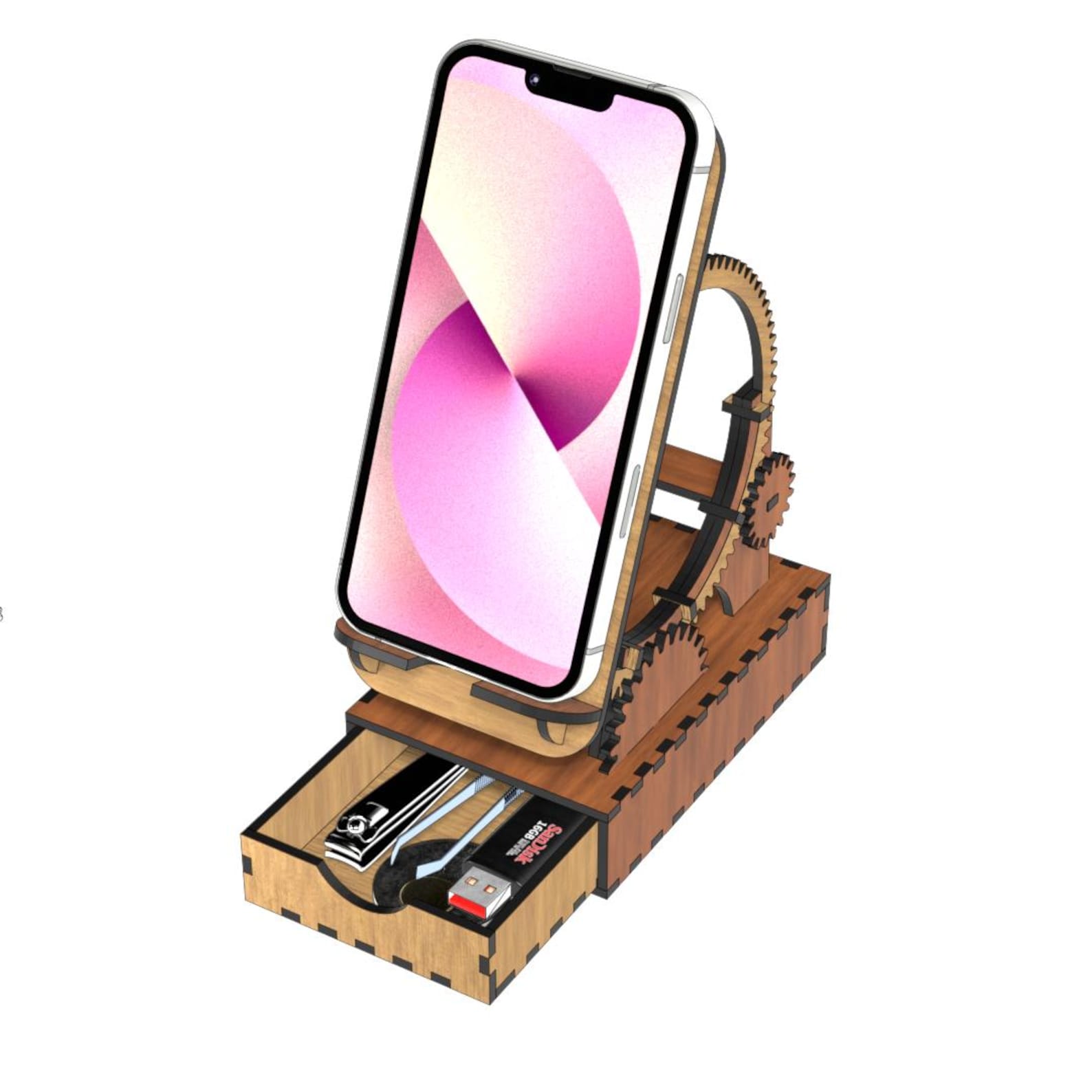 Adjustable Phone Stand SVG | Laser Cut File for 3mm 1/8in Thick ...