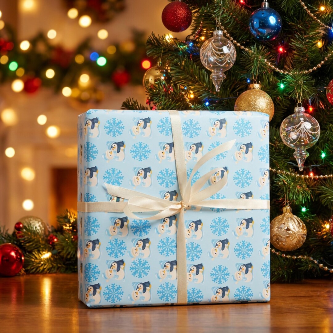Penguin & Snowman Christmas Wrapping Paper | Set of 3 - Etsy