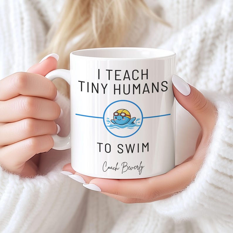 Personalized Swimming Coach Mug, Swim Teacher Thank You Gift, End of ...