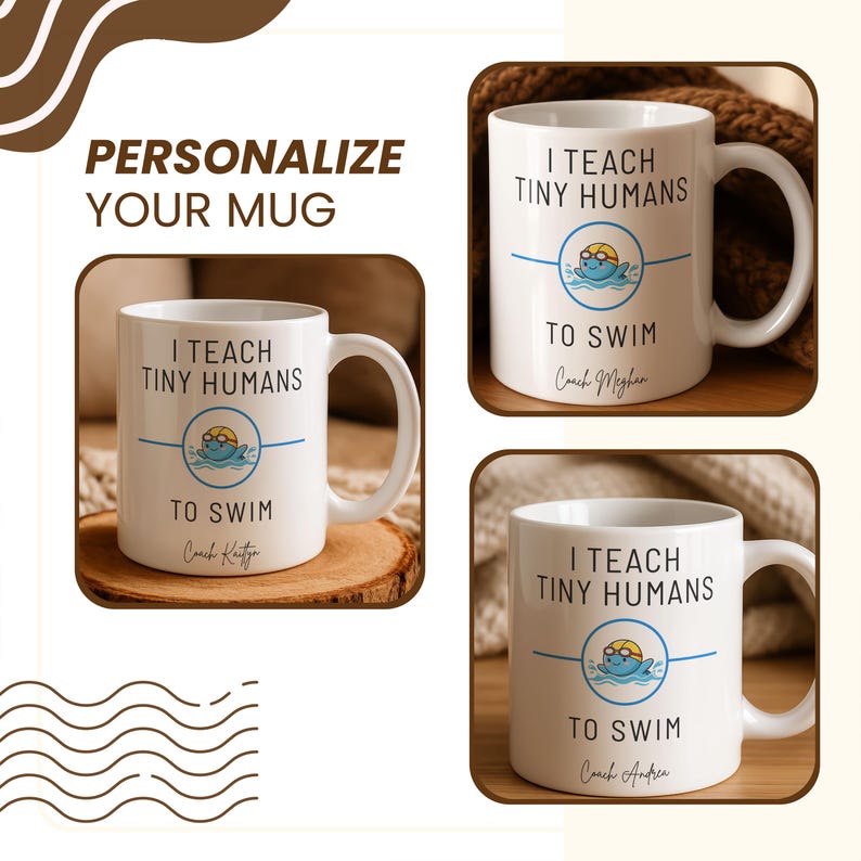 Personalized Swimming Coach Mug, Swim Teacher Thank You Gift, End of ...