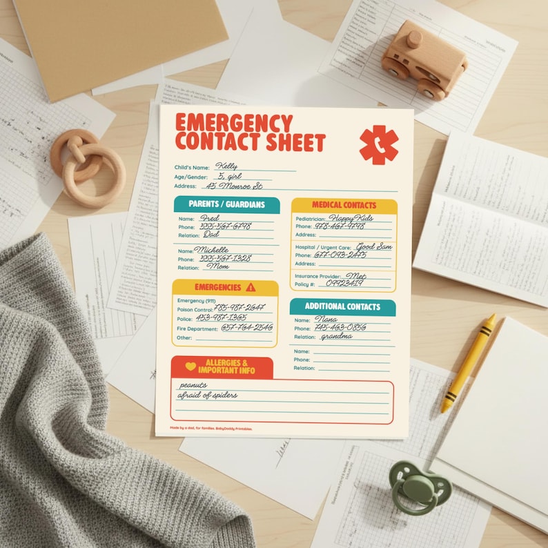 Emergency Contact List for Fridge — When You’re Not Home | Babysitter ...