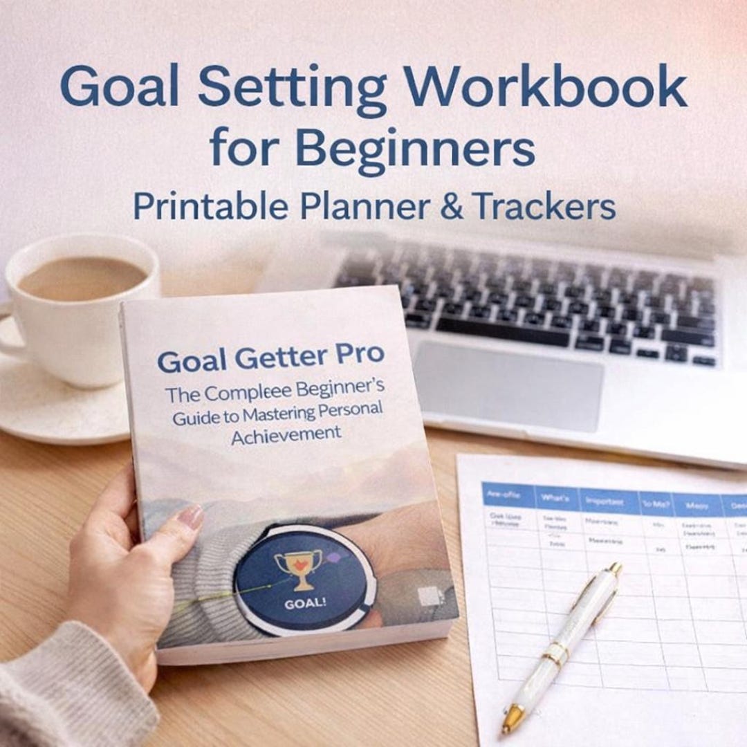 Goal Setting Workbook for Beginners Printable Planner With Trackers Worksheets and 30 Day Goal ...