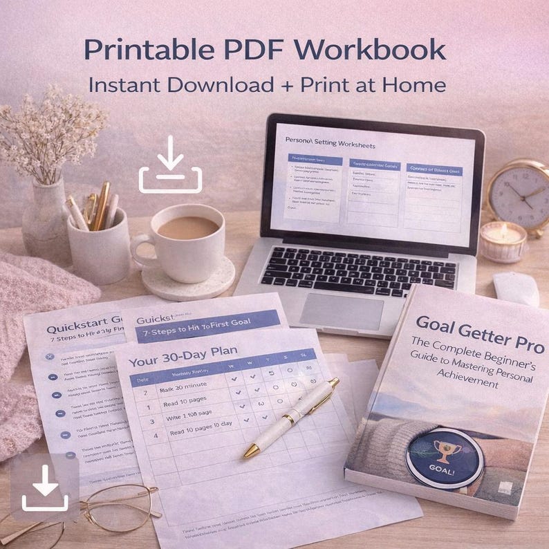 Goal Setting Workbook for Beginners Printable Planner With Trackers ...