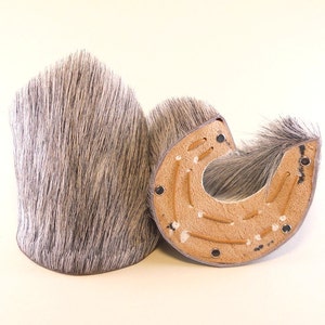 Silver Gray Wolf Dog Ears Fur Leather/ Realistic Cosplay Pet Play Furry ...