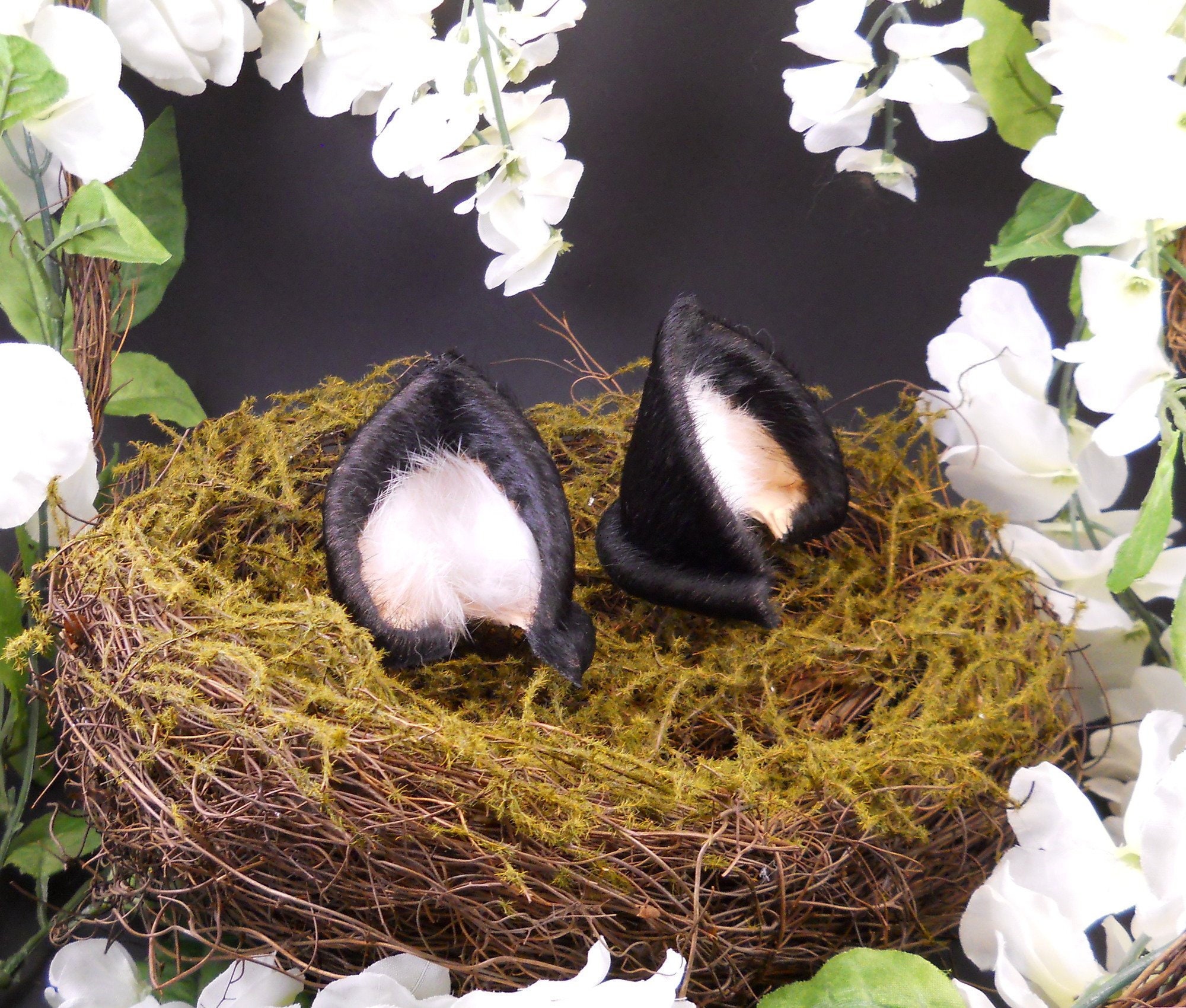 Sleek Black Cat Ears Fur Puffs Leather/ Realistic Cosplay | Etsy