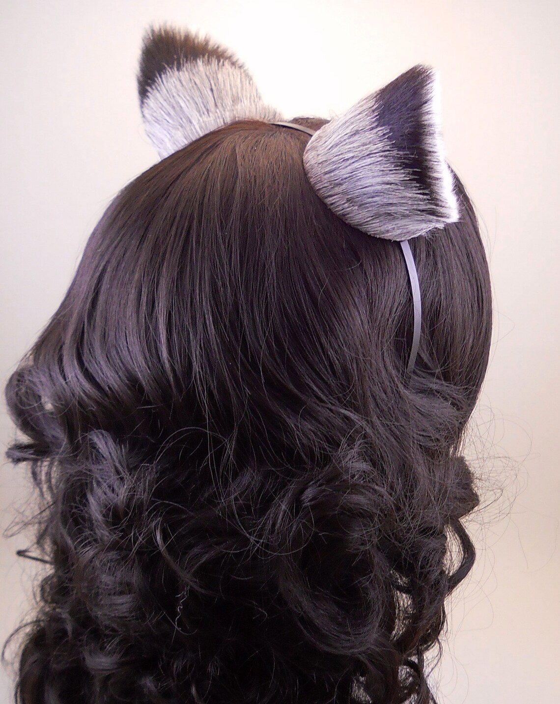 Silver Gray Fox Ears Fur Leather/ Realistic Cosplay Kitten Pet | Etsy