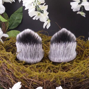 Silver Gray Fox Ears Fur Leather/ Realistic Cosplay Kitten Pet Play ...