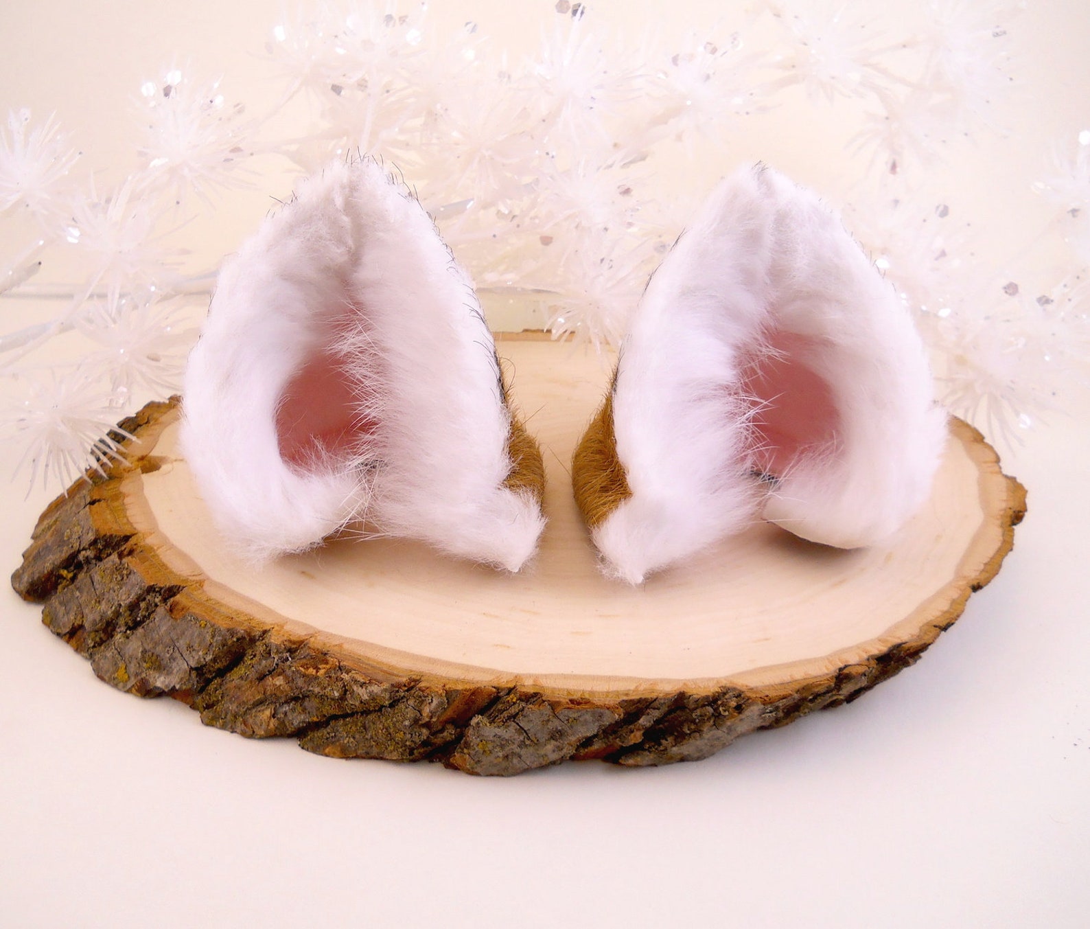 Red Brown Fox Ears Fur Leather/ Realistic Cosplay Fox Pet Play Furry ...