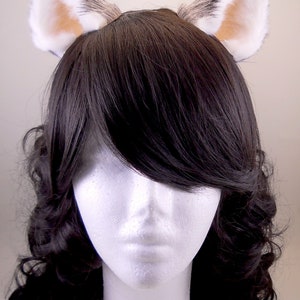 Silver Gray Fox Ears Fur Leather/ Realistic Cosplay Kitten Pet Play ...
