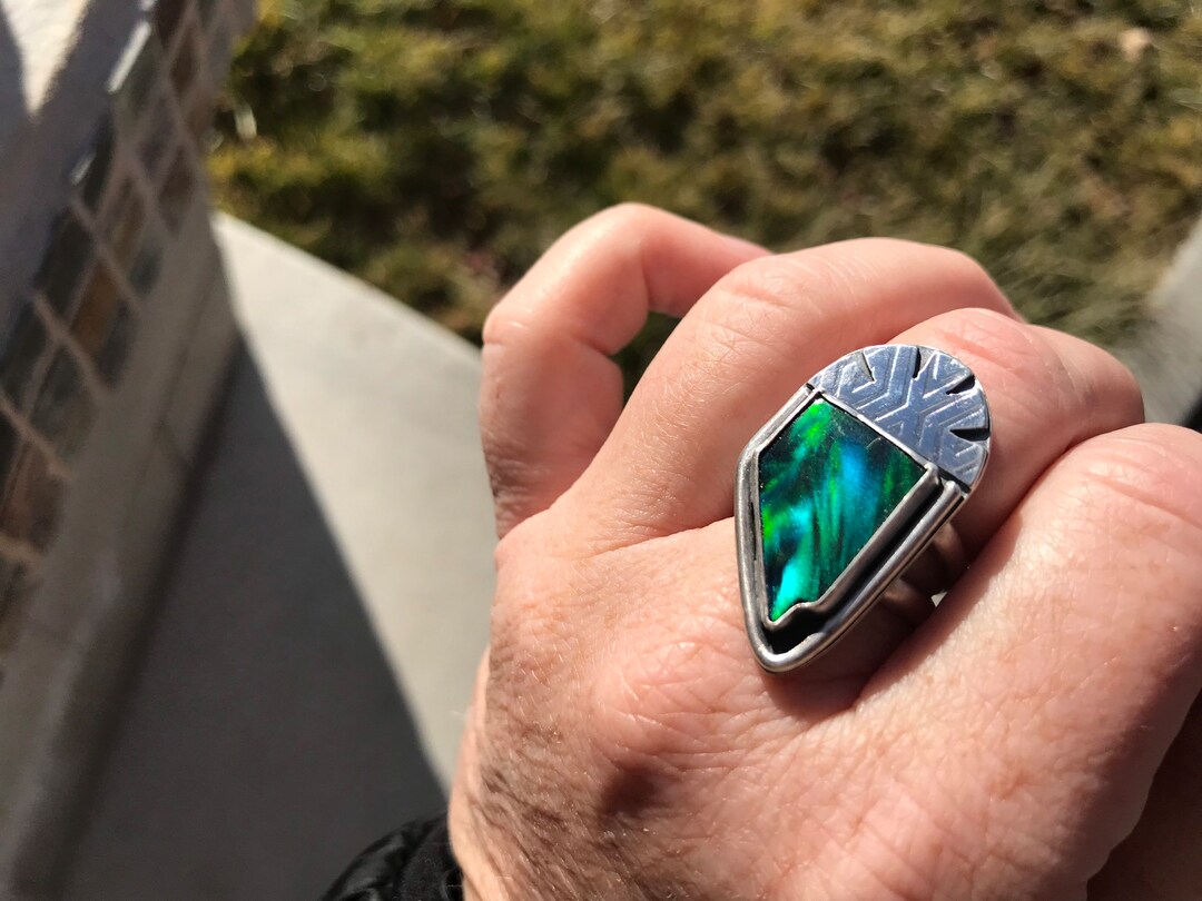 Aurora Borealis Northern Light Monarch Opal Nevada Statement Ring ...