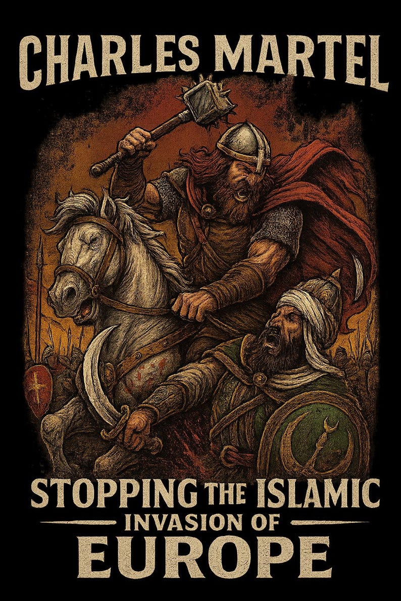 Digital Art Charles Martel Defender of Europe DTF Transfer — Historic ...