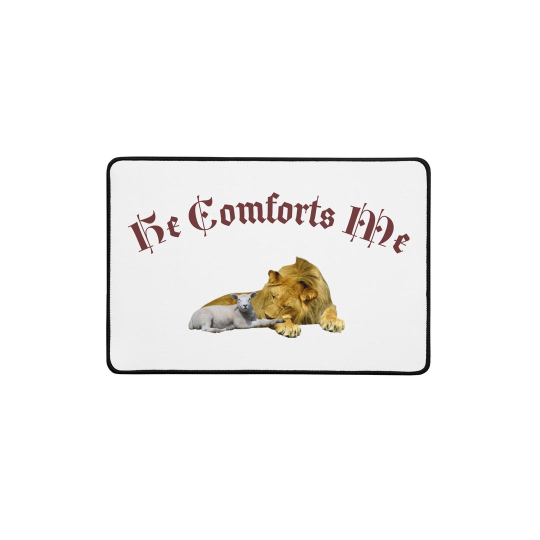 Lion and Lamb Desk Mat: Religious Office Decor - Etsy