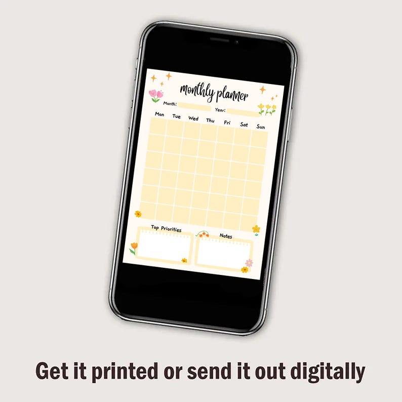 Monthly Planner Template: Editable Productivity Organizer, Digital ...
