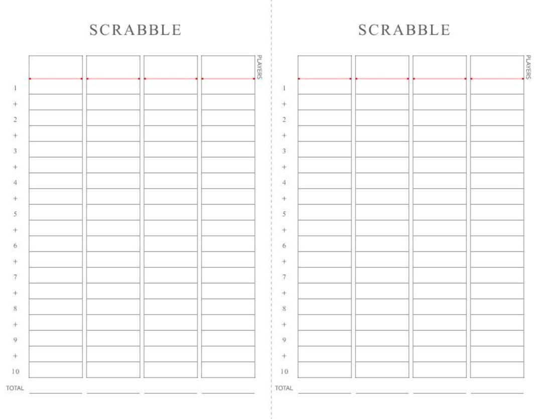 Scrabble Scorecard Printable | Instant Download Game Night PDF - Etsy