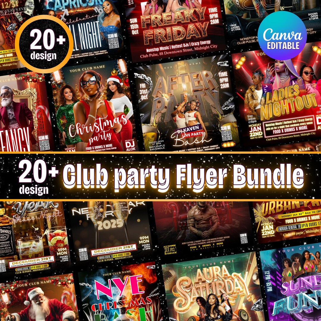 20+ Party Flyers Bundle, Club Party Flyers, Night Club Flyers, Party ...