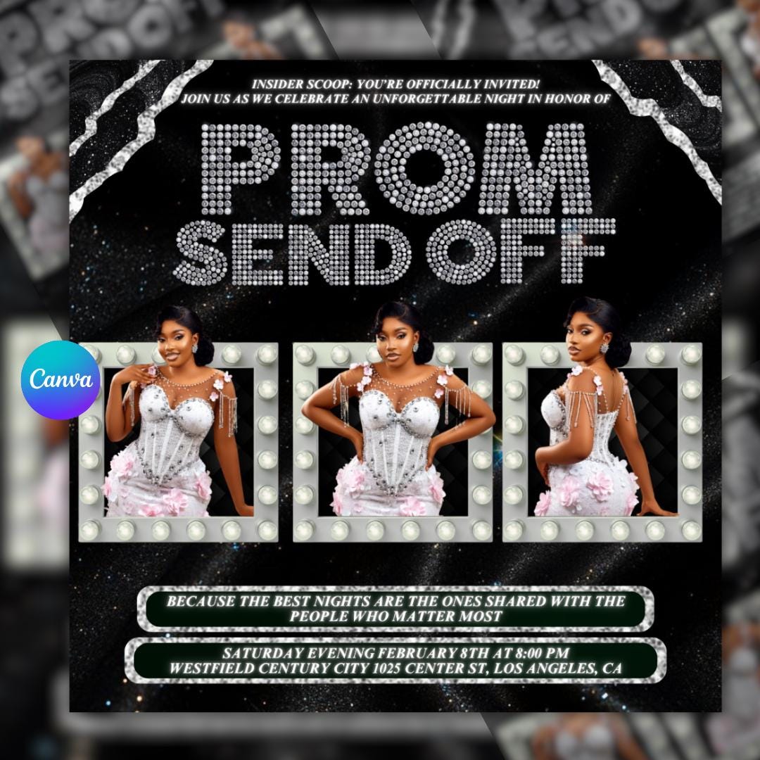 Prom Send off Flyer, DIY Prom Flyer, Prom Canva Template, Prom Send Off ...
