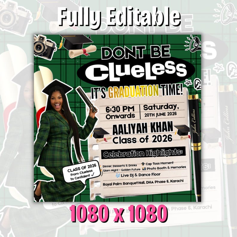 Graduation Party Flyer, Class of 2026 Grad Invite, Graduate Invitation ...