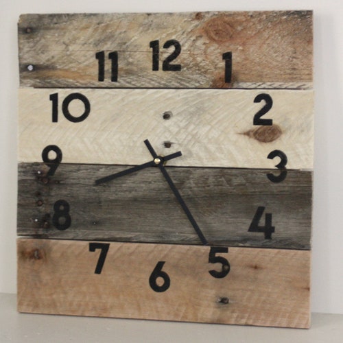 Wood Wall Clock Rustic Modern Farmhouse Style Beach House - Etsy