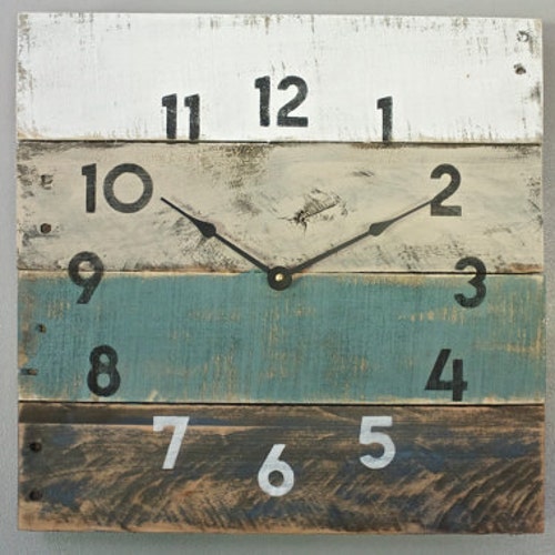 Wood Wall Clock Rustic Modern Farmhouse Style Beach House - Etsy
