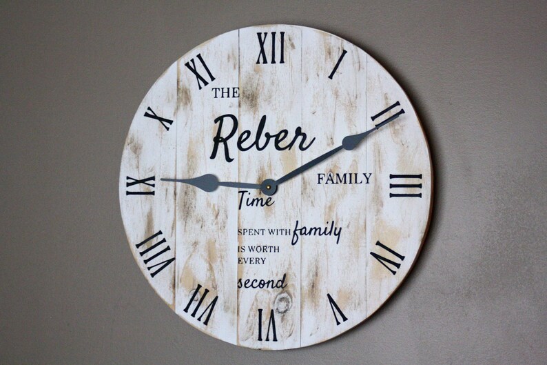 Personalized Wall Clock Handcrafted Time Spent With Family is | Etsy
