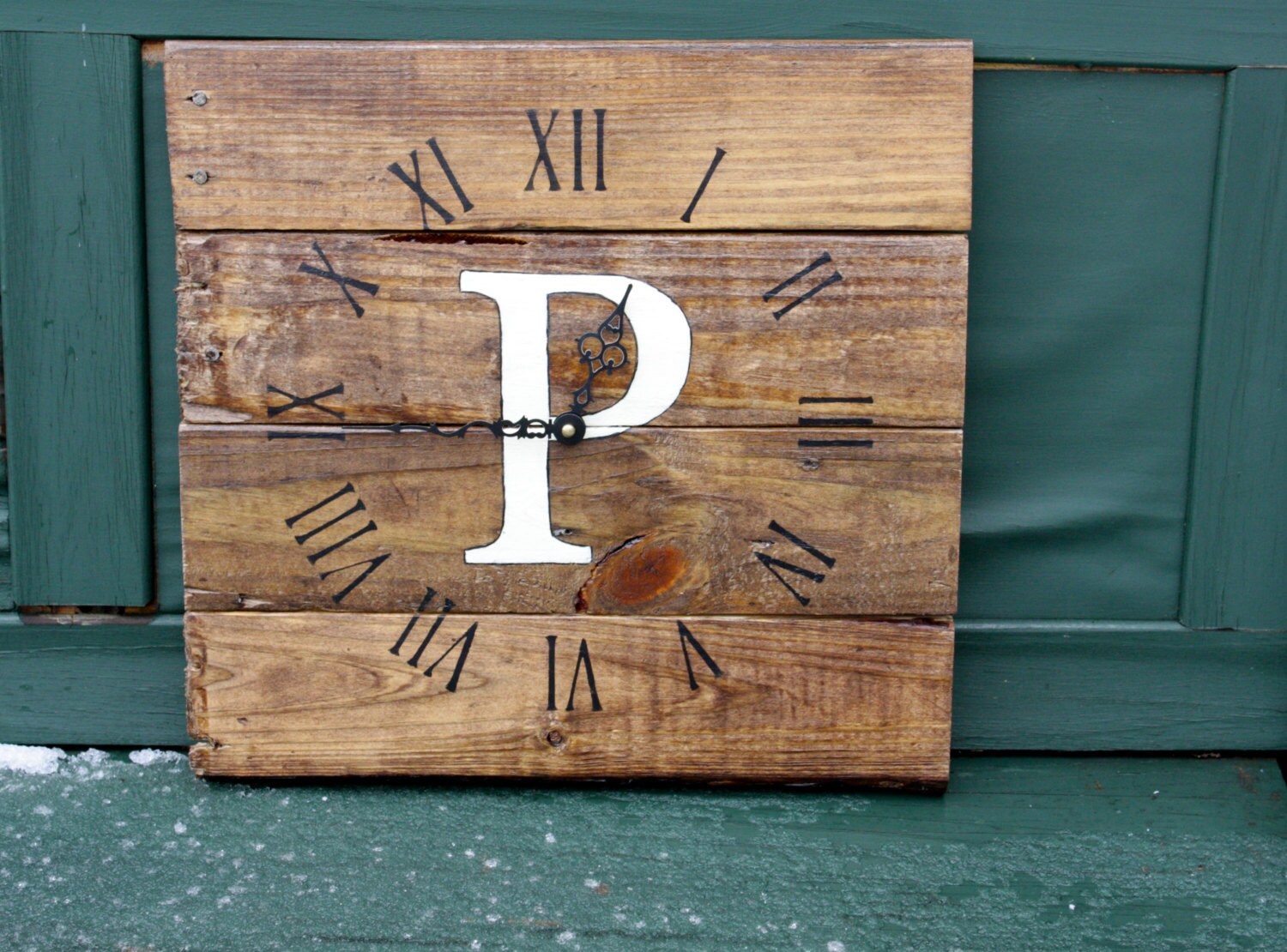 Personalized Wall Clock Handcrafted MONOGRAMED Letter Last - Etsy