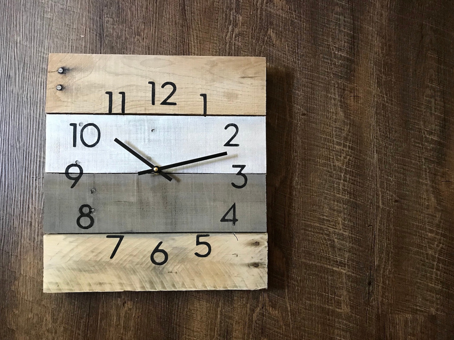 Handcrafted Wall Clock in Neutral Colors Rustic Modern Decor | Etsy