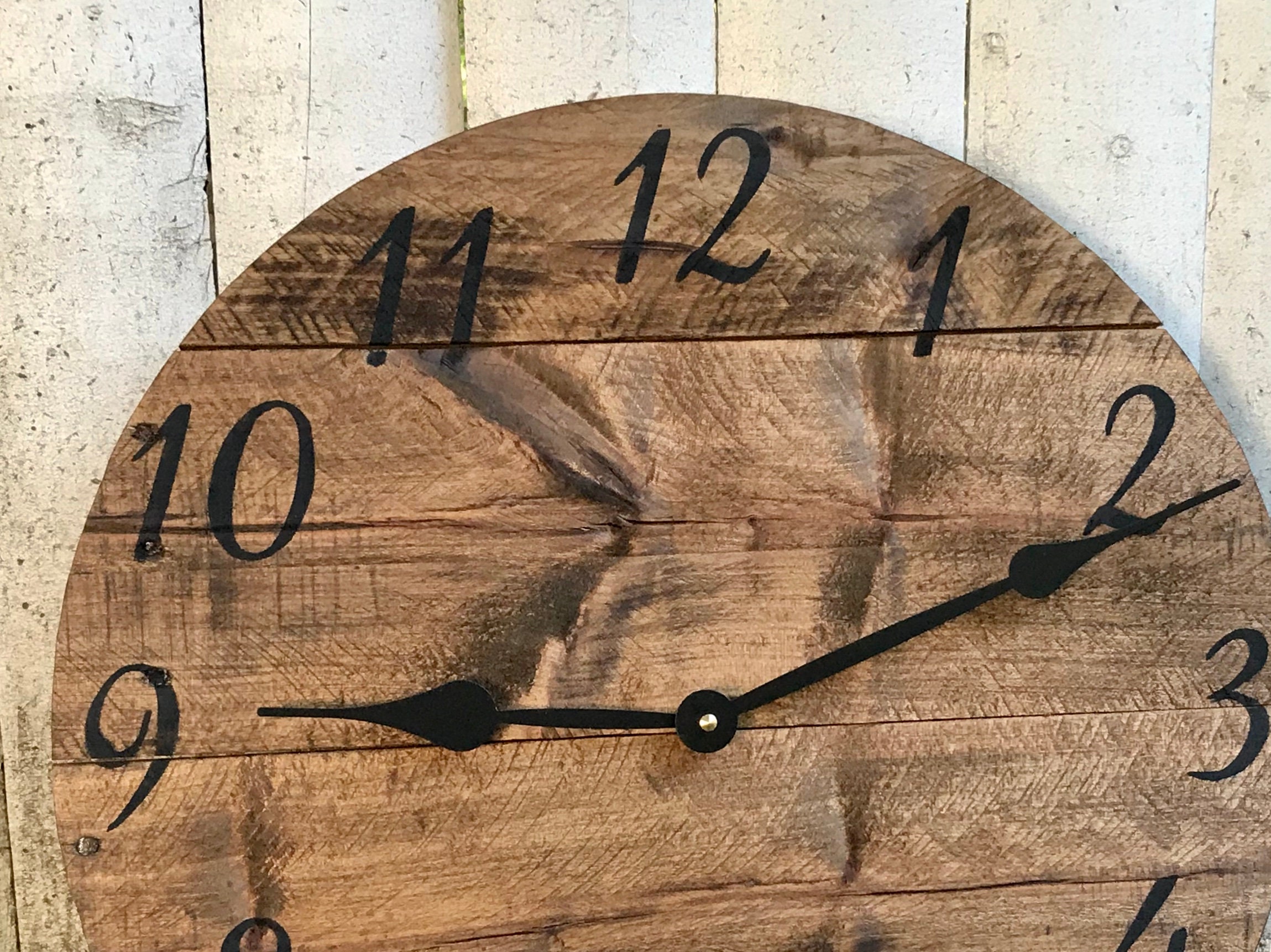 Round Wooden Clock Rustic Modern Farmhouse Decor Warm Brown - Etsy