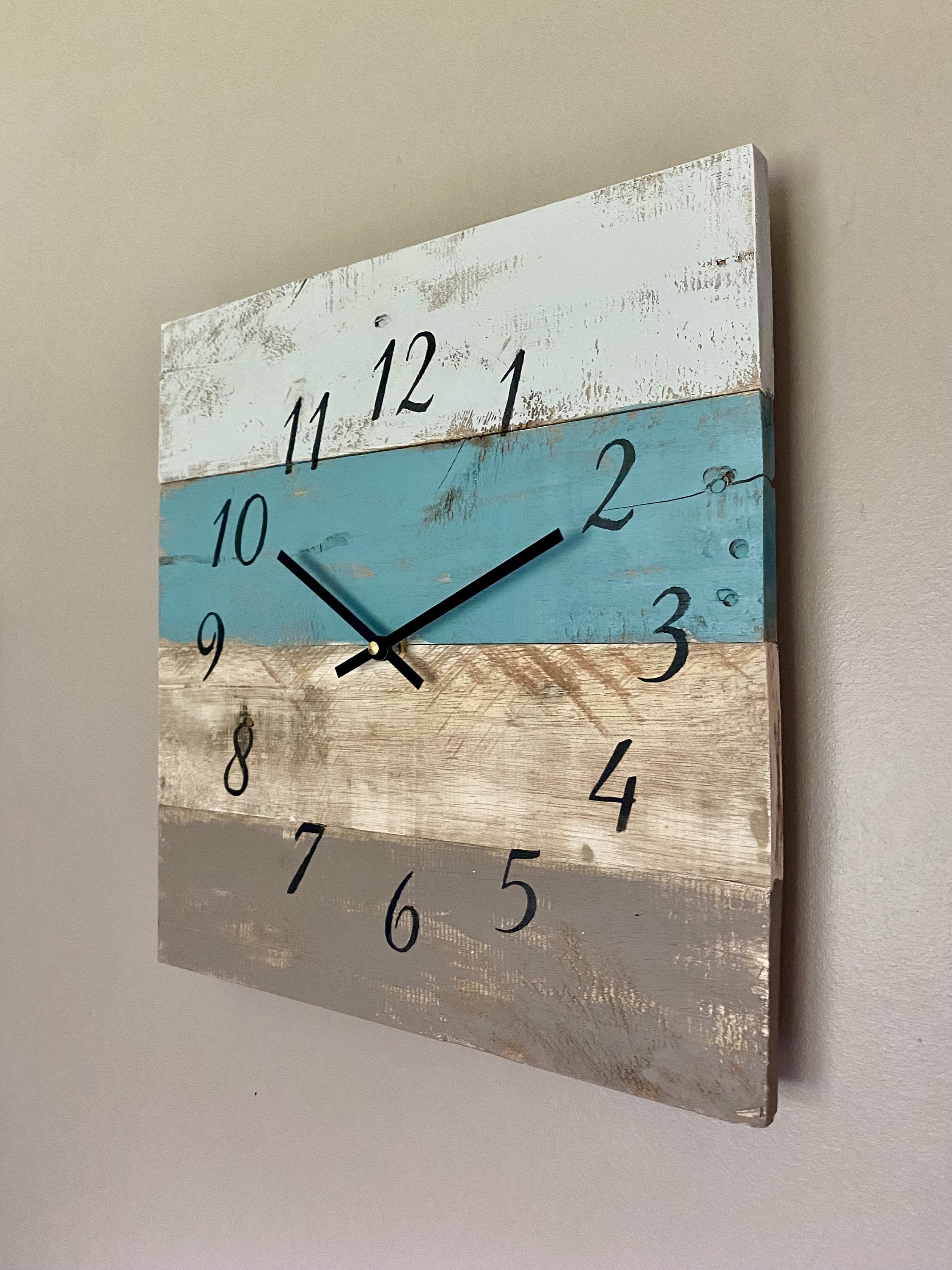 Coastal Clock, Beach House Wall Clock, Reclaimed Wood Farmhouse Decor ...
