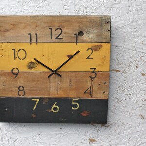 Reclaimed Pallet Wood Wall Clock Modern Numbers Pittsburgh - Etsy