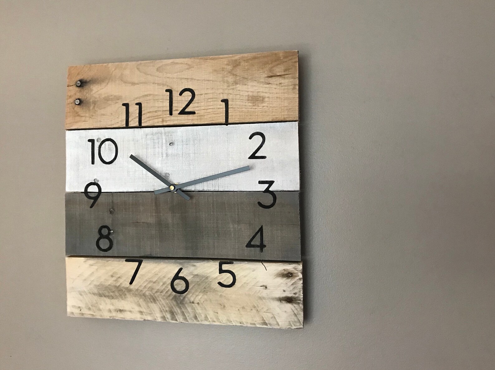 Handcrafted Wall Clock in Neutral Colors Rustic Modern Decor | Etsy