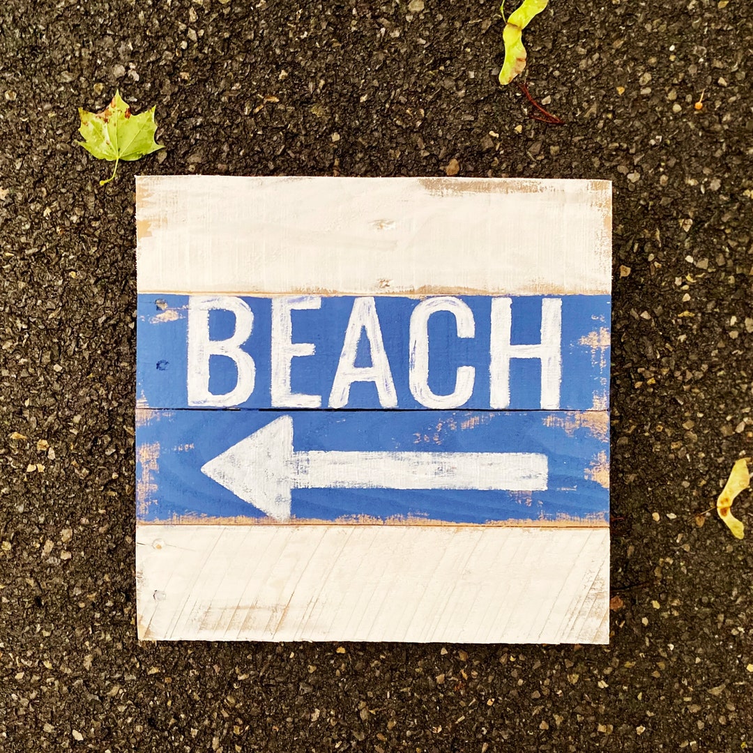 Hand-painted Wooden Beach Sign, Custom Personalized Beach Signs ...