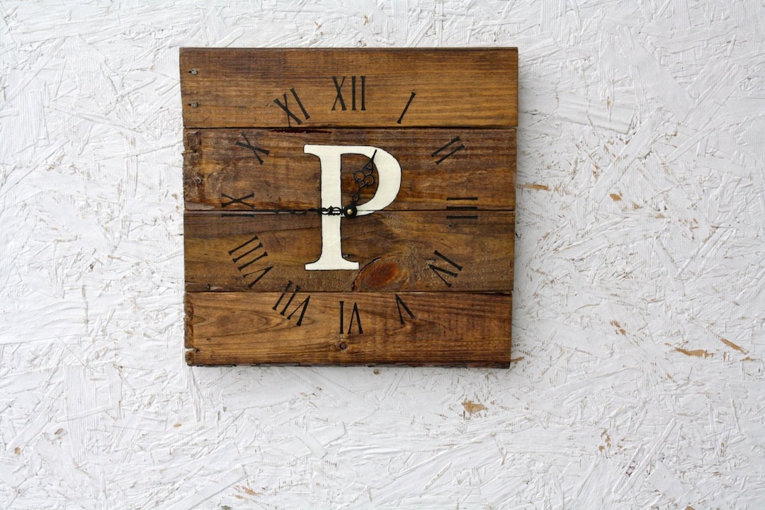 Personalized Wall Clock Handcrafted MONOGRAMED Letter Last Name Clock ...