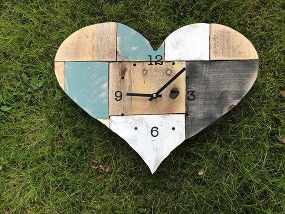 Heart Clock Love Decor Wood Wall Clock Anniversary Gift Made | Etsy