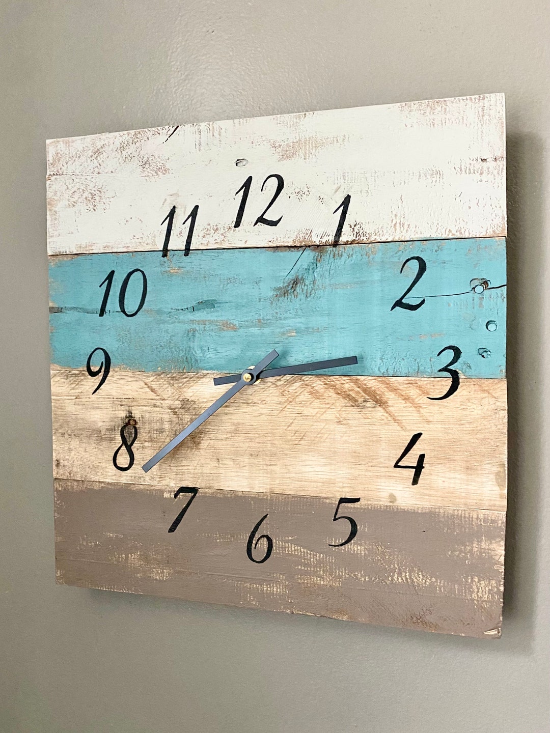 Coastal Clock, Beach House Wall Clock, Reclaimed Wood Farmhouse Decor ...