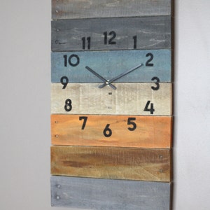 RECTANGULAR Reclaimed Wood Wall Clock Modern Coastal Decor Farmhouse ...