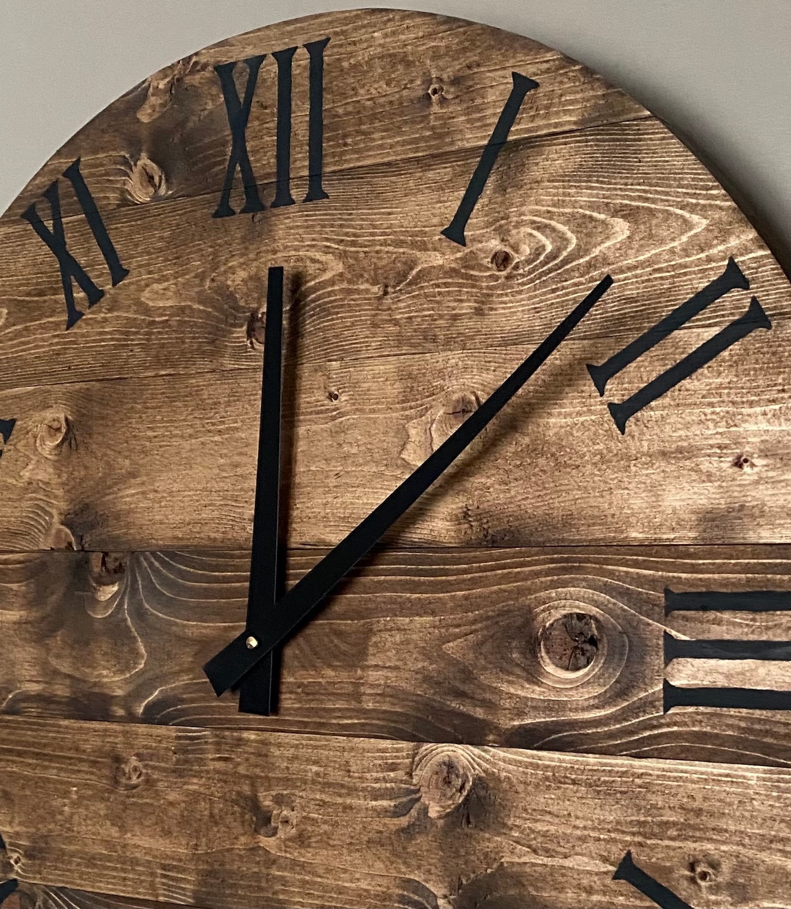 Large Modern Farmhouse Clock in Warm Coffee Stain Rustic - Etsy